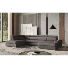 Sit & More sit&more Wohnlandschaft &raquo;U-Form&laquo; mit verstellbaren Kopfteilen, wahlweise mit Schlaffunktion grau 100% Polyester B/H/T: 345cm x 79cm x 213cm, Luxus-