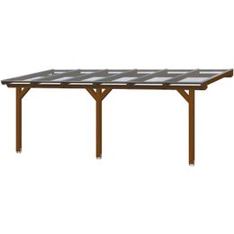 Skan Holz Terrassendach &raquo;Andria&laquo; Leimholz braun Polycarbonat (PC) B/H/T: 648cm x 270cm x 350cm