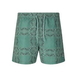 NOU Herren Badeshorts "Felipe"gr&uuml;n, Gr. S, bedruckt, 100% Polyester, Badehosen, mit Quick Dry-Funktion