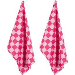 Pad Geschirrtuch &raquo;CHESS&laquo; 100% Baumwolle, 50x70 cm, modernes Karo Design pink 100% Baumwolle 2, 100 % Baumwolle