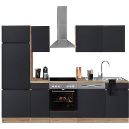 Optifit K&uuml;chenzeile &raquo;Roth&laquo; Breite 270 cm, wahlweise mit E-Ger&auml;ten, mit Push-to-Open-Funktion grau B/H/T: 270cm x 206,8cm x 60cm, ohne E-Ger&auml;te