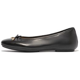 fitflop Damen Ballerina &raquo;DELICATO BOW&laquo; Slipper mit Schleife schwarz 36