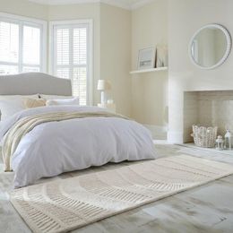 FLAIR RUGS Teppich &raquo;SCULPTURED WAVE&laquo; rechteckig 14 mm H&ouml;he beige Oberfl&auml;che: 80% Wolle, 18% Polyester, 2% Nylon. R&uuml;ckseite: 47% Baumwolle, 32% 