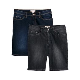 bonprix Herren bonprix Jeansbermudas Packung, 2er, 2 mit Elasthan-Anteil, im Straight Fit, mit Used-Effekten, 5-Pocket-Form 46, N-Gr