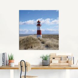 Artland Glasbild &raquo;Leuchtturm Sylt&laquo; Geb&auml;ude 1 Stk. tlg. in verschiedenen Gr&ouml;&szlig;en blau B/H/T: 50cm x 50cm, Glasbild Geb&auml;ude, 1 Stk.