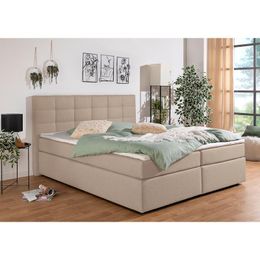 Home Affaire Boxbett &raquo;Carde&laquo; wahlweise mit Bettkasten, in H2, H3 & H4 erh&auml;ltlich beige Struktur ohne Bettkasten, Liegefl&auml;che B/L: 180cm x 200cm, 