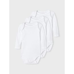 name it Jungen Body &raquo;NBNBODY 3P LS SOLID NOOS&laquo; Packung, 3 Stk. wei&szlig; 80, N-Gr