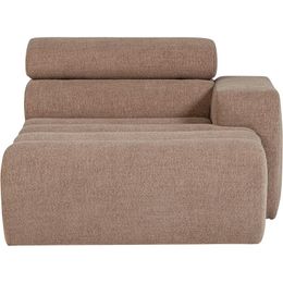 Woood Sofaelement &raquo;Novi Bezug mit verstellbarer Nackenst&uuml;tze B 109 x T 173 x H 86 cm&laquo; Tragkraft 120 kg, Maximale Verschlei&szlig;festigkeit braun Boucl&eacute;, 