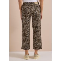 Cecil Damen Loose-fit-Jeans, braun, Gr. 30, Jeans, 81% Baumwolle, 17% Polyester, 2% Elasthan, Jeans, mit Leo-Muster