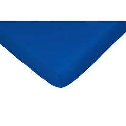 CASATEX Spannbettlaken &raquo;Jerry&laquo; komfortables &Uuml;berziehen durch hohe Elastizit&auml;t blau Jersey, Obermaterial: 100% Baumwolle 1 Stk., Jersey, 90-100x190-200