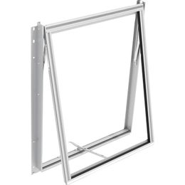 Vitavia Fenster &raquo;Geeignet f&uuml;r: Zeus&laquo; Gew&auml;chshaus-Fensterrahmen aus Aluminium, ohne Fensterscheibe grau Aluminium Einheitsgr&ouml;&szlig;e