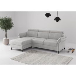 Sit & More sit&more Ecksofa &raquo;Glendale, L-Form&laquo; inkl. Kopfteilverstellung,wahlweise mit Vorziehsitz und Bettkasten grau 90% Polyester, 10% Polyamid B/H/T: 253cm x