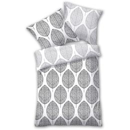 Dyckhoff Bettw&auml;sche &raquo;Lina&laquo; 2 Stk. aus Weichfrottier grau Frottee, Obermaterial: 75% Baumwolle, 25% Polyester B/L: 155cm x 200cm, 1 Stk., 1 Stk., Frottee, B/L: 
