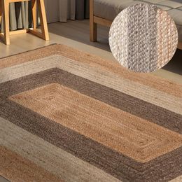 Hanse Home Teppich &raquo;Juno Fusion Juteteppich&laquo; rechteckig 9 mm H&ouml;he Jute, Shape, Handgemacht, Wohnzimmerteppich, Naturteppich, Wohnzimmer braun 