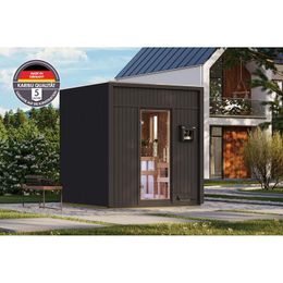 Karibu Saunahaus &raquo;Armando&laquo; verschiedene Varianten braun Bio-Ofen, externe Steuerung, 9 kW