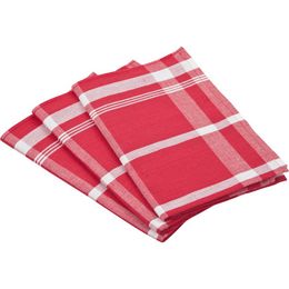 Ross Geschirrtuch &raquo;Exclusiv&laquo; Blockkaro, 50% Baumwolle, 50% Leinen, 50x70 cm rot 50% Baumwolle, 50% Leinen 3 Stk., 50 % Baumwolle 50 % Leinen