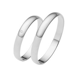 Firetti Unisex Trauring &raquo;Schmuck Geschenk Gold 375 Hochzeit Ehering "LIEBE"&laquo; Made in Germany, wahlweise mit oder ohne Brillant wei&szlig; 60, 0,01 SI = 