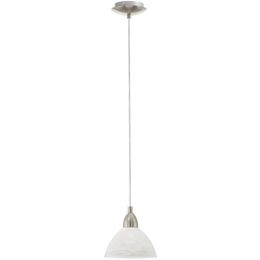 Eglo Pendelleuchte &raquo;BRENDA&laquo; E27 1 Stk. H&auml;ngelampe, Esszimmerlampe, Glas in alabaster wei&szlig;, klassischer Look wei&szlig; 1, &Oslash; 19,5cm H: 110cm, 1 Stk.