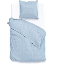 ZO HOME Bettw&auml;sche &raquo;Zohome Bettw&auml;sche Lino&laquo; 2 Bettw&auml;sche aus 100% Baumwolle, hochwertige Renforc&eacute;, ab 135x200 cm. blau Renforc&eacute;, Obermaterial: 100% 
