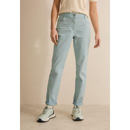 Cecil Damen Stoffhose, blau, Gr. 36, unifarben, Web, 73% Baumwolle, 24% Polyester, 3% Elasthan, Hosen, Middle Waist