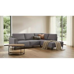 OTTO home Ecksofa &raquo;Tournon, L-Form, Breite 256 cm, Webstoff, Chenille&laquo; Designsofa im nordischen Stil, Wellenunterfederung, Metallf&uuml;&szlig;e grau 100% 