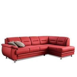 Sit & More sit&more Ecksofa &raquo;Mailand L-Form, B: 250 cm&laquo; optional Schlaffunktion,Ottomane,inkl 5 Jahre Herstellergarantie rot Luxus-Kunstleder;Kunstleder Softlux 