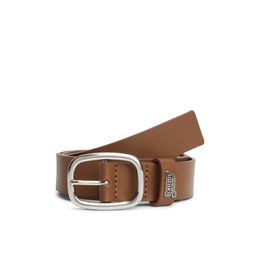 Tommy Jeans Damen Lederg&uuml;rtel &raquo;TJW OVAL 3.0 BUCKLE&laquo; Gr&ouml;&szlig;enverstellbar mit Logodetail braun 75