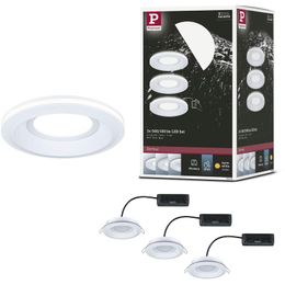 Paulmann LED Einbauleuchte &raquo;LED Einbauleuchte Sormus IP65 rund 100mm&laquo; 3 Stk. Warmwei&szlig; Memoryfunktion wei&szlig; 3, &Oslash; 10cm H: 3,3cm, 3 Stk.