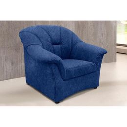 DOMO collection Sessel &raquo;Papenburg zeitlose R&uuml;ckensteppung, elegante Armlehne&laquo; in gro&szlig;er Farbvielfalt blau Struktur ( 90% Polyester, 10% Polyacryl);