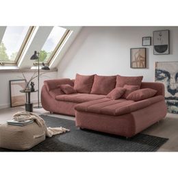 Home Affaire Ecksofa &raquo;Imola, bequem, aktuelle Steppung im Sitz, L-Form, Breite 270cm&laquo; wahlweise mit Bettfunktion rot Microfaser PRIMABELLE (100% 