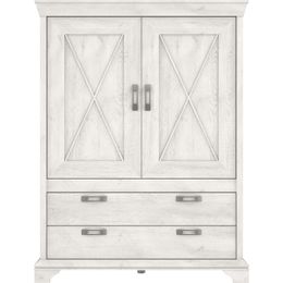 FORTE Highboard &raquo;Kashmir&laquo; Breite 123 cm wei&szlig; Dekorfolie B/H/T: 123cm x 162,3cm x 48,2cm, 2 Stk., Erle Fichte Kiefer Pappel, 2 Stk.