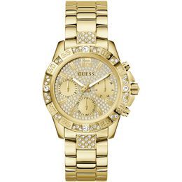 Guess Damen Multifunktionsuhr &raquo;MAJESTY&laquo; Quarzuhr, Armbanduhr, Damenuhr, Datum, Edelstahlarmband gold Einheitsgr&ouml;&szlig;e