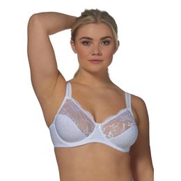 B&uuml;gel-BH &raquo;EMBROIDERY&laquo; breite Tr&auml;ger, ohne Schale, mit B&uuml;gel, mit Spitze, feminin wei&szlig; 75, Cup C B&uuml;gel-BH