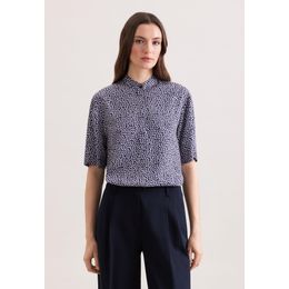 Seidensticker Damen Klassische Bluse, blau, Gr. 44, gemustert, 100% Viskose, Blusen, Tunika Druck