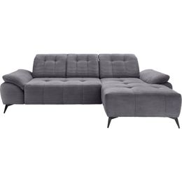 Home Affaire Ecksofa &raquo;Lazio modern und bequem, schmale Armlehnen, tolle Detailverarbeitung&laquo; zwei verschiedene Fu&szlig;farben w&auml;hlbar grau 93% Polyester, 7%