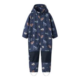 name it Jungen Overall &raquo;NMMALFA08 SOFTSHELL SUIT AOP 1FO NOOS&laquo; mit dekorativen und reflektierenden Details blau 86, N-Gr