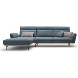 Creation BY ROLF BENZ Ecksofa &raquo;CR.460 Design-Sofa, verstellbare R&uuml;ckenlehne, L-Form&laquo; Sockel in Eiche, Winkelf&uuml;&szlig;e in Umbragrau, Breite 318 cm blau 