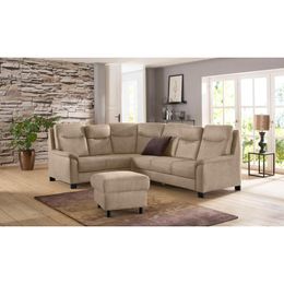 OTTO home Ecksofa &raquo;Boccaccio L-Form&laquo; mit Federkern, incl. Kopfteilverstellung, wahlweise Schlaffunktion beige Struktur weich (90% Polyester / 10% 