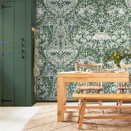 WILLIAM MORRIS AT HOME Vliestapete &raquo;African Marigold&laquo; Retro glatt 10mx52cm (ca. 5m2) gr&uuml;n Vlies B/L: 10m x 2,5m, Rollen: 1