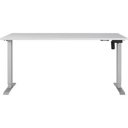 Germania Schreibtisch &raquo;Boras&laquo; Breite 120/140/160/180 cm, Metallgestell, elektrisch h&ouml;henverstellbar silber B/H/T: 160cm x 120cm x 80cm, Gestellfarbe 