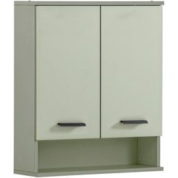 Welltime H&auml;ngeschrank &raquo;Palermo, Breite 59 cm&laquo; 2 T&uuml;ren, Metallbeschl&auml;ge gr&uuml;n FSC -zertifizierter Holzwerkstoff pistazie, B/H/T: 59,8cm x 70,8cm x 