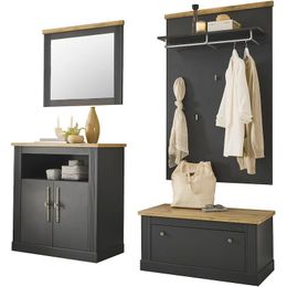 OTTO home Garderoben-Set &raquo;Westminster, Garderobe im Landhausstil, Komplettset mit viel Stauraum&laquo; 4 Stk. tlg. grau B/H/T: 204cmcm