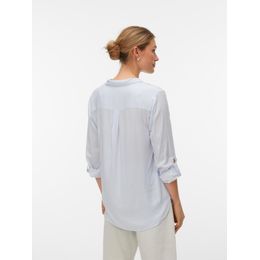 V&eacute;ro Moda VERO MODA Damen Hemdbluse "VMBUMPY L/S SHIRT NEW WVN GA NOOS"brunnera blau stripes:snow wei&szlig;, Gr. L, gestreift, Web, Obermaterial: 100% Viskose,