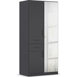 Rauch Dreht&uuml;renschrank &raquo;Maika&laquo; mit Spiegel, 2 Schubladen, in verschiedenen Breiten, H&ouml;hen und Farben grau Holzwerkstoff B/H/T: 91cm x 197cm x 54cm