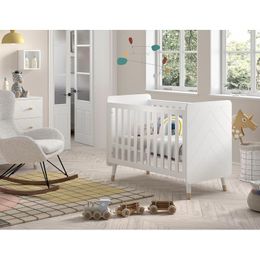 Vipack Kinderbett &raquo;Billy, Babybett 60/120 cm, 3-fach verstellbarer Lattenrost&laquo; B/H/T ca. 123,6x96x68cm, hochwertig verarbeitet, moderne Optik, Ausf. MDF 