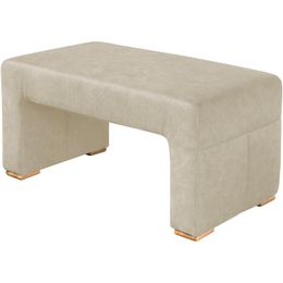 exxpo - sofa fashion Hockerbank Bodenfreie Optik beige B/H/T: 104cm x 51cm x 55cm, Luxus-Microfaser