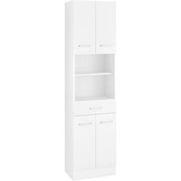Welltime Hochschrank &raquo;Ribera&laquo; wei&szlig; MDF wei&szlig;, B/H/T: 50cm x 190cm x 35cm, Schubladen: 1 Stk. T&uuml;ren: 4 Stk.
