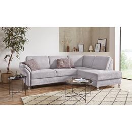 Sit & More sit&more Ecksofa &raquo;Clio L-Form&laquo; wahlweise mit Schlaffunktion und Bettkasten, inklusive Federkern silber B/H/T: 254cm x 89cm x 190cm, Luxus-Microfaser 