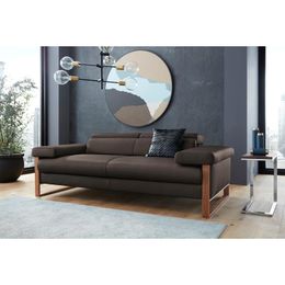 W.Schillig 2-Sitzer &raquo;finn wahlw. mit Sitztiefenverstellung & Kopfst&uuml;tzenverstellung, bequem&laquo; German Design Award 2016, Fu&szlig;gestell Nussbaum natur, 