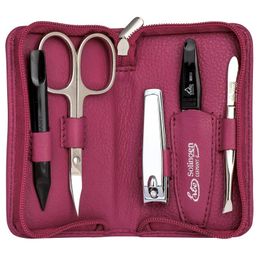 ERBE&reg; Erbe ERBE Manik&uuml;re-Etui &raquo;Lederetui mit Zippverschluss&laquo; best&uuml;ckt mit Solinger Premium Stahlwaren pink B/H/T: 65mm x 105mm x 25mm 5